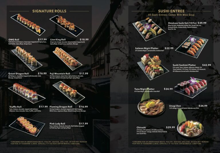 Our Menu – Toro Sushi Stone Grill & Bar