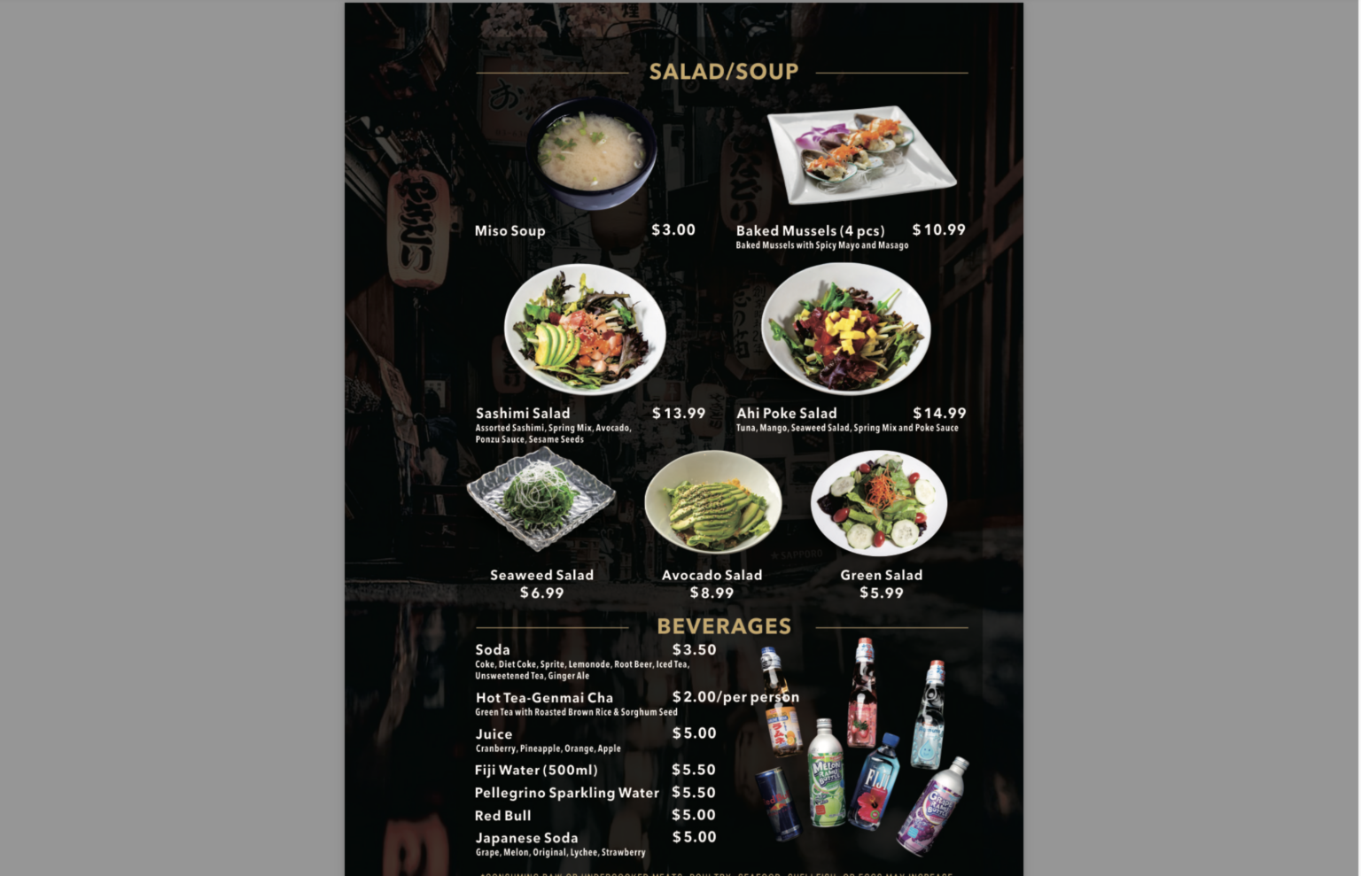 Our Menu – Toro Sushi Stone Grill & Bar